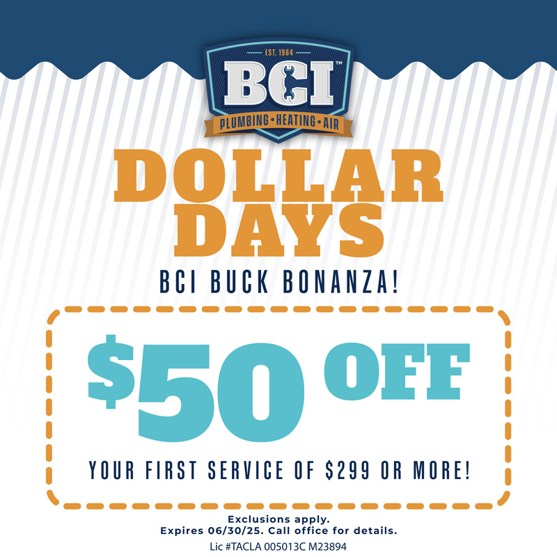 Special Offers - BCI Plumbing, Heating and AC Repair